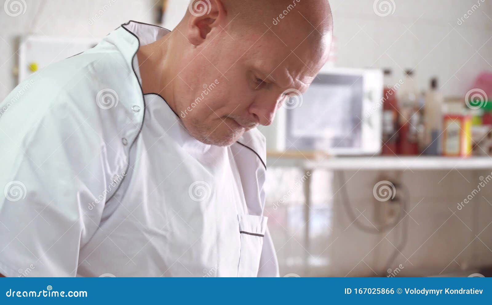 The Chef`s Concentrated Facial Expression is the Process of Cooking ...