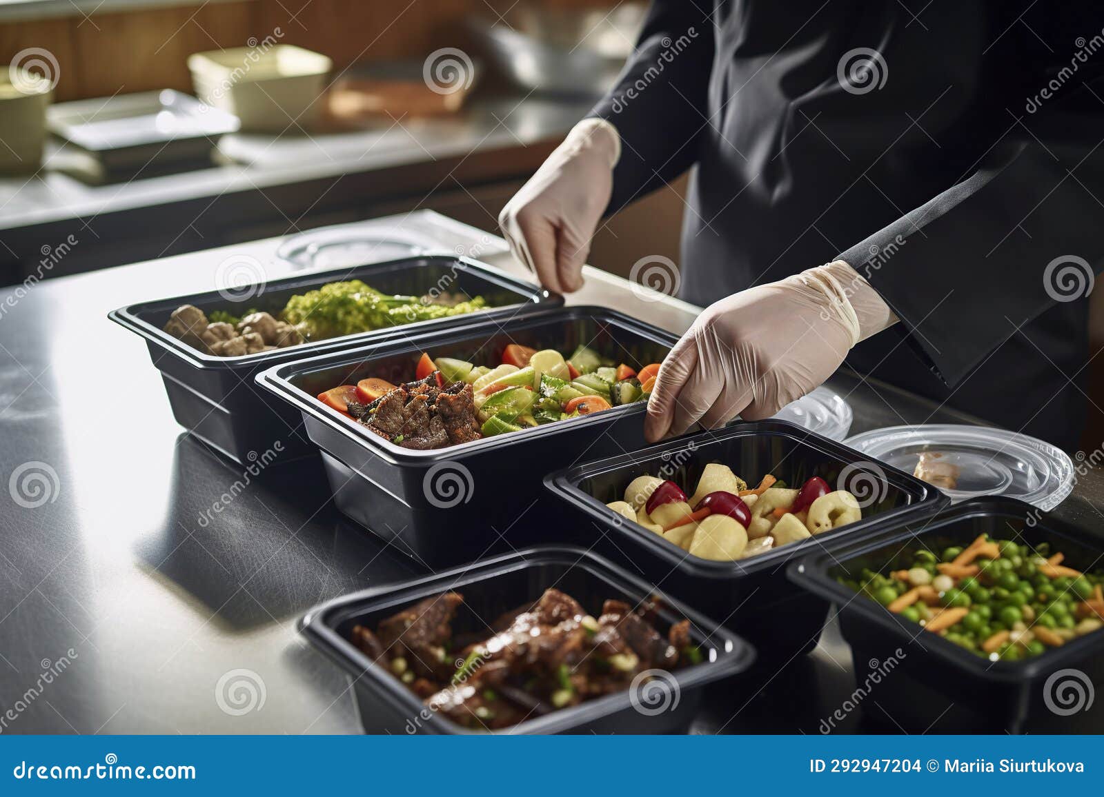 Chef& X27;s Hands Making Service Food Parcel for Delivery Stock Photo ...