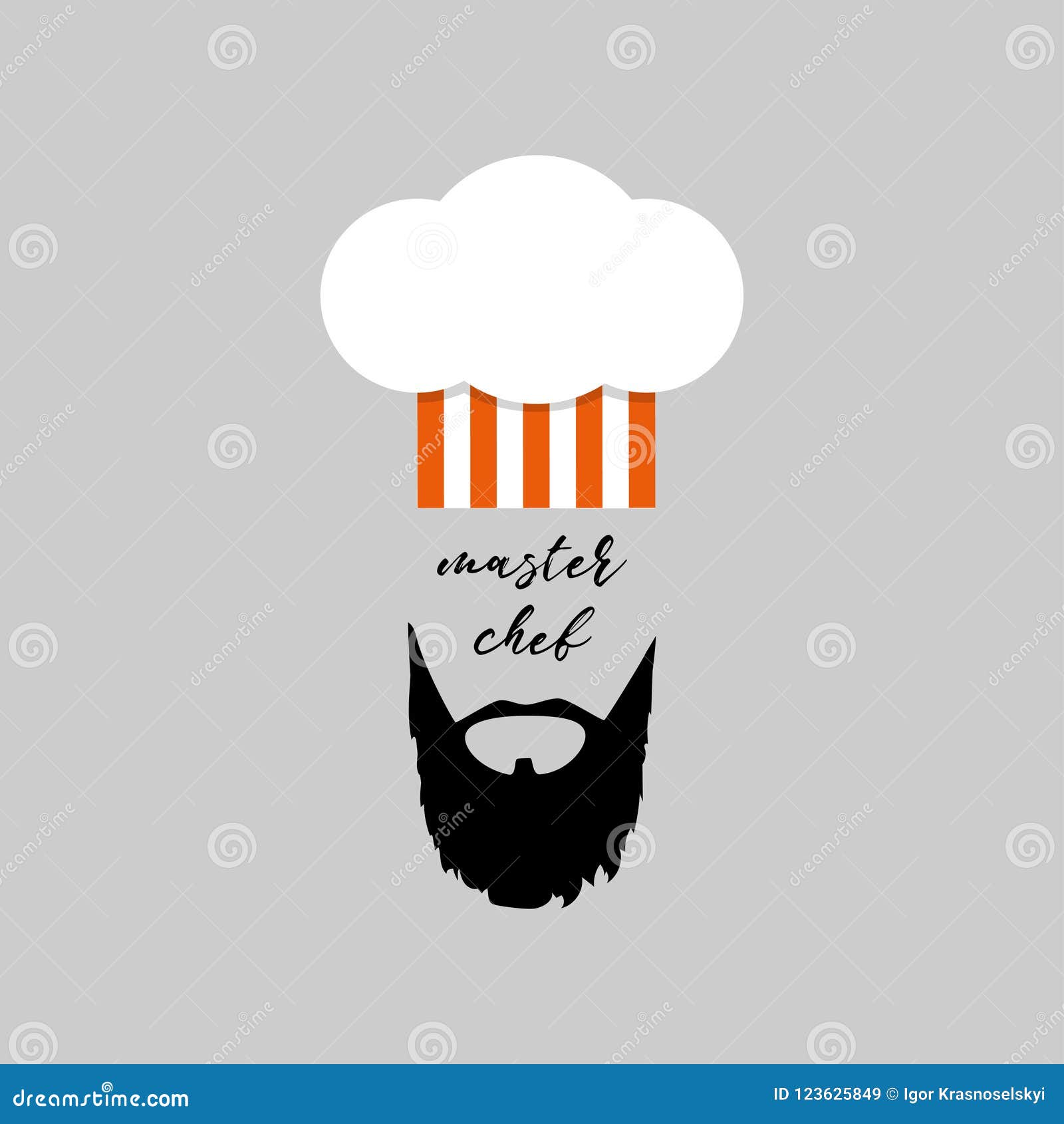 Chef`s Hat with Beard. Master Chef Logo Stock Vector - Illustration of ...