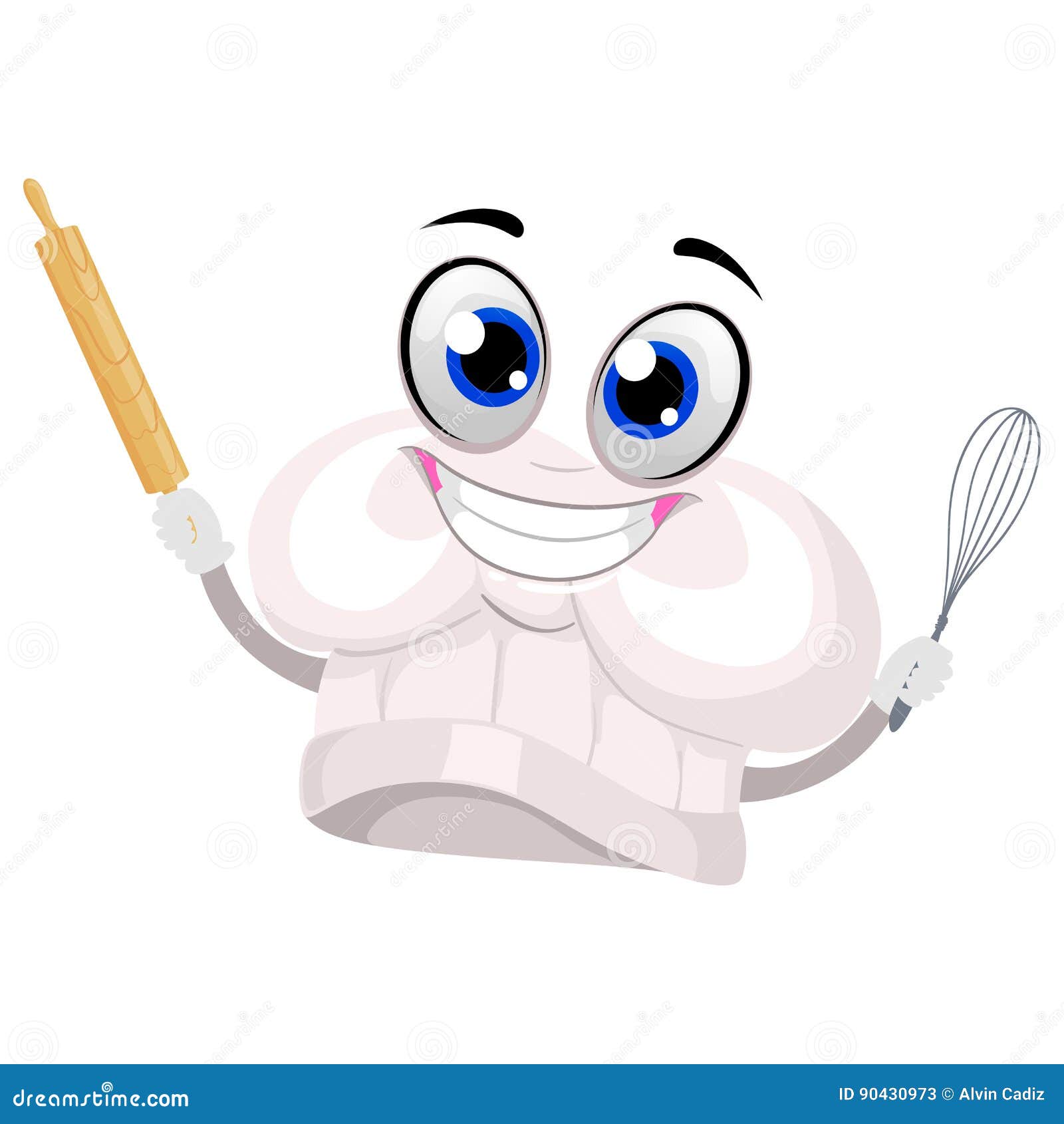 Chef`s Hat Mascot Holding Baking Tools Stock Vector - Illustration of ...