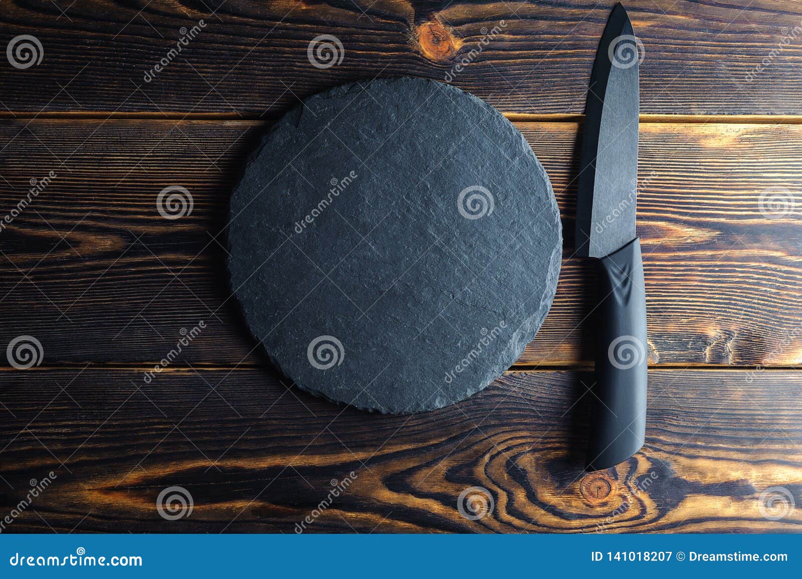 Chef`s Knife on a Wooden Background Space for Copy Stock Image - Image ...