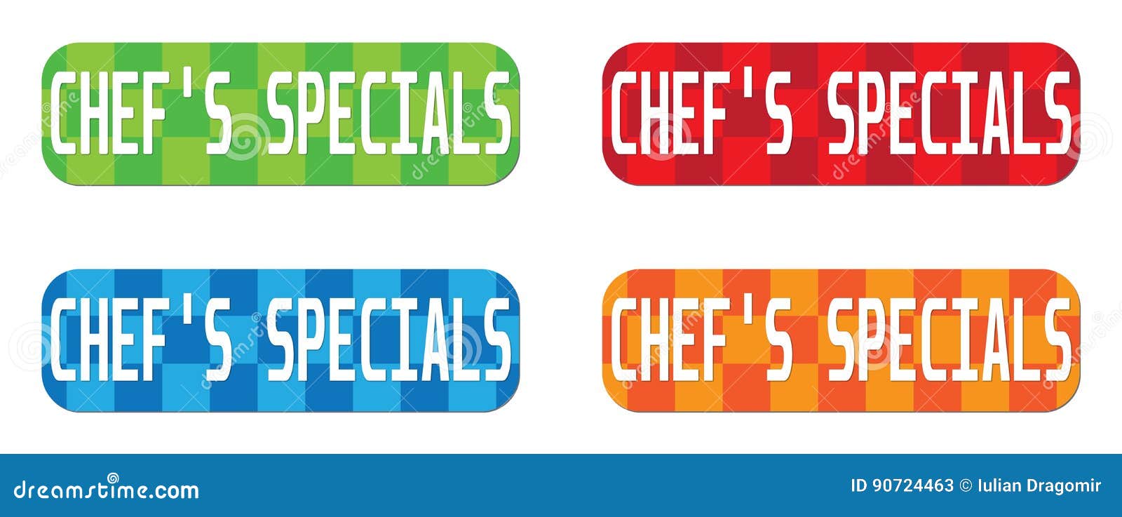 CHEF`S SPECIALS Text, on Rectangle, Zig Zag Pattern Stamp Sign. Stock ...