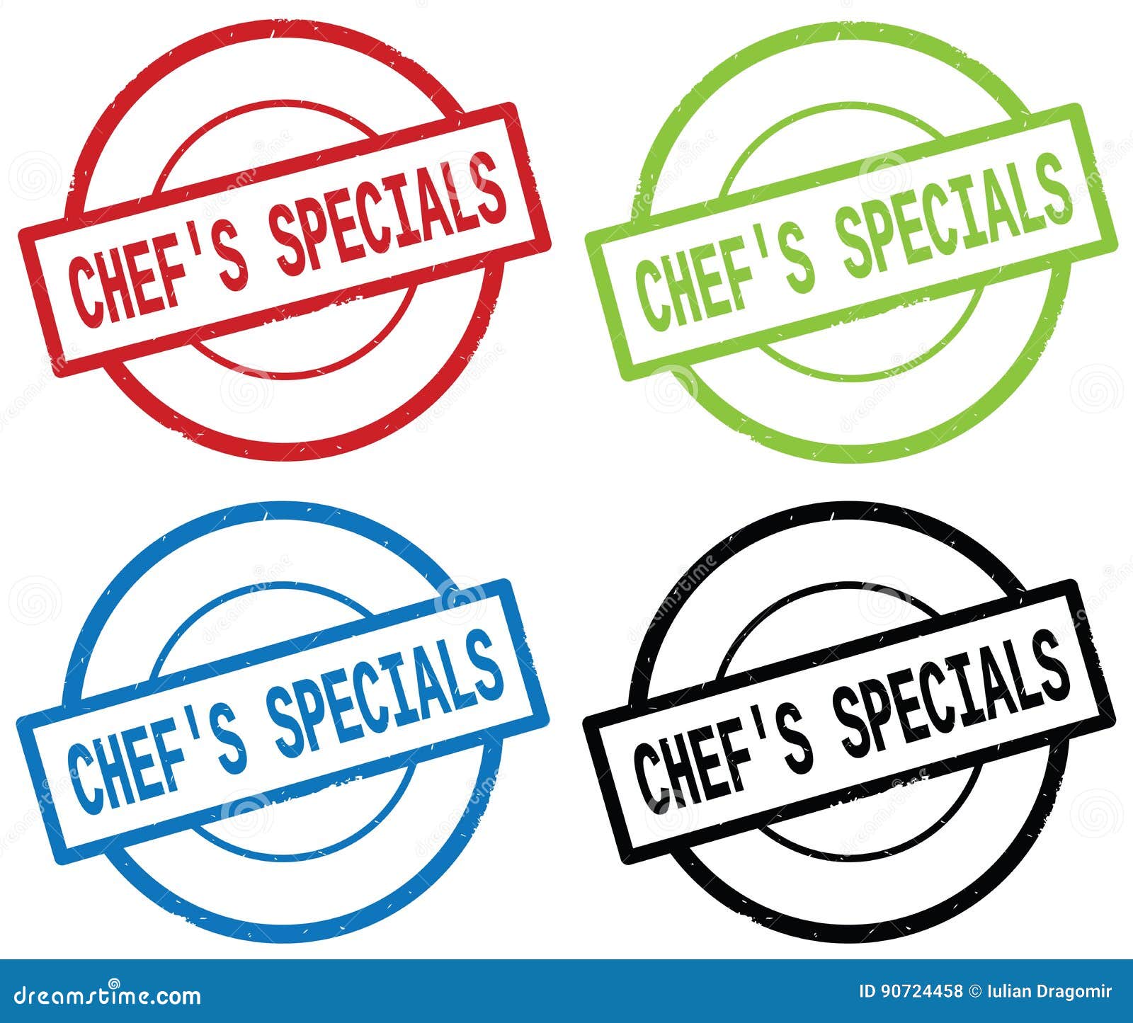 CHEF`S SPECIALS Text, on Round Simple Stamp Sign. Stock Illustration ...