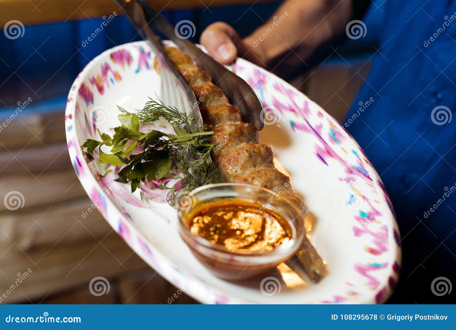 Chef S Specialty Presented in Restaurant on Served Table Stock Photo ...