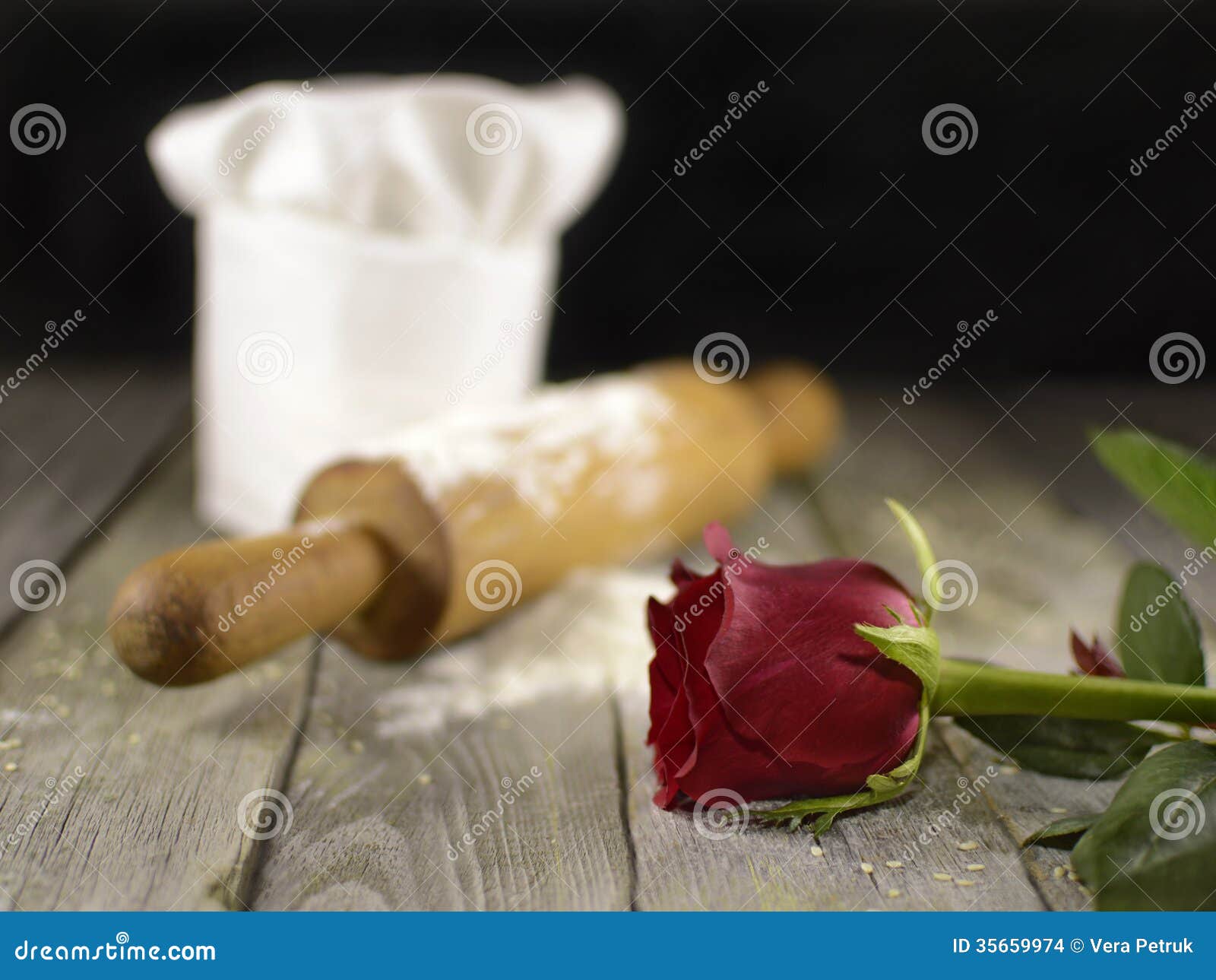 Chef S Toque with Red Rose 3 Stock Photo - Image of gourmet, cuisine ...