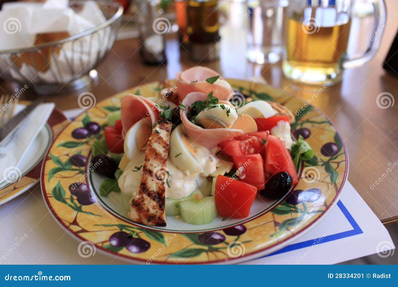 Chef salad on plate stock image. Image of delicious, dinner - 28334201