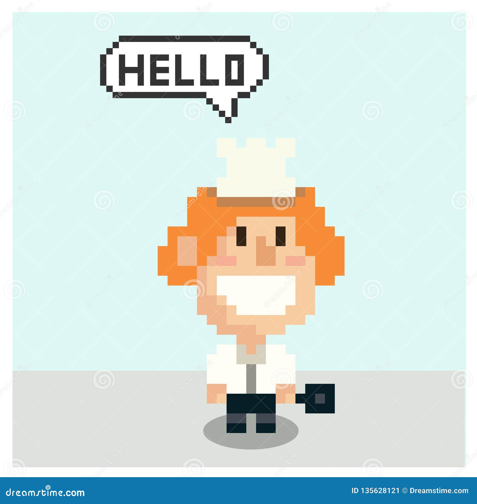 Pixel Art Chef. Vector Illustration Decorative Design | CartoonDealer ...