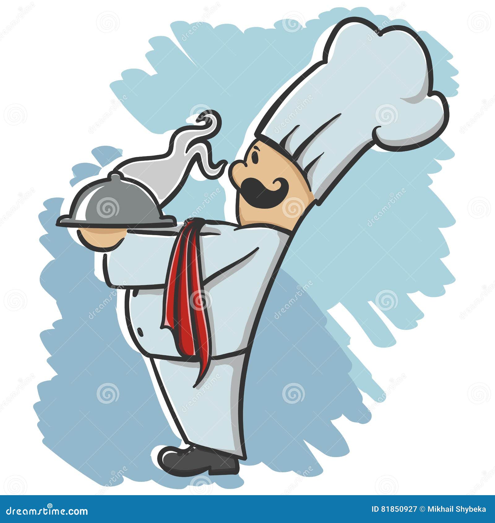 Chef serving the dish stock vector. Illustration of plate - 81850927