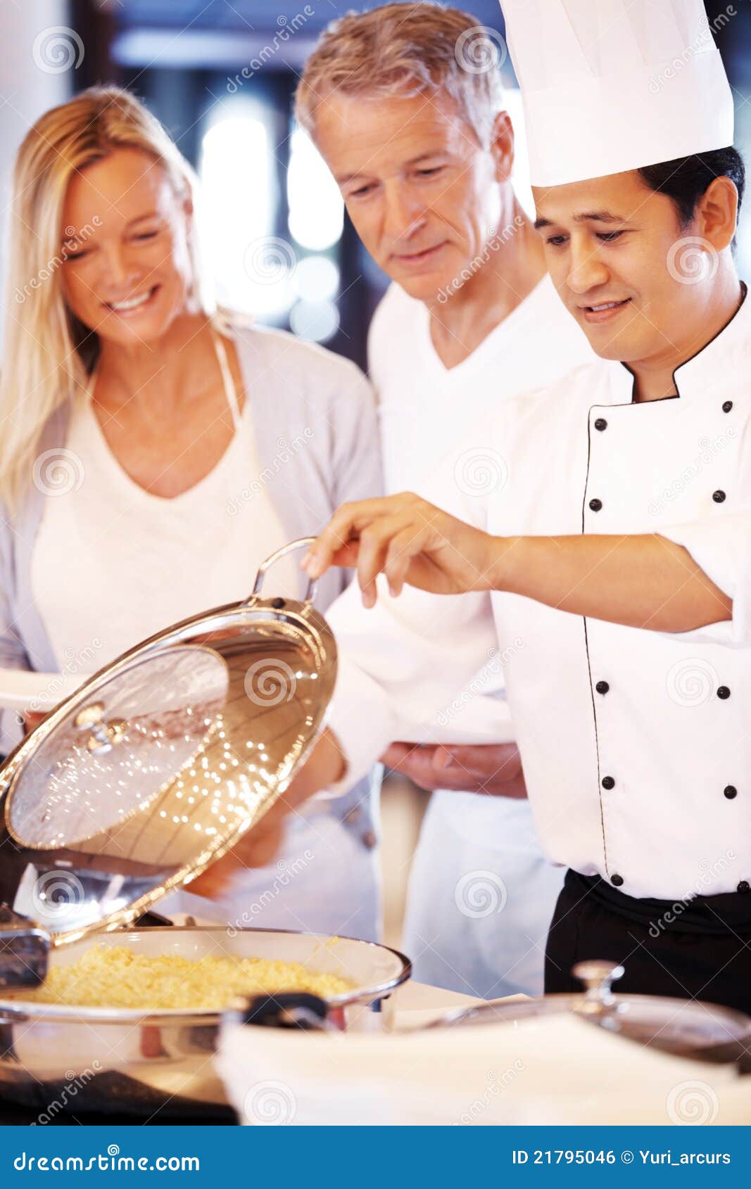 Chef serving food stock photo. Image of lady, male, chef - 21795046