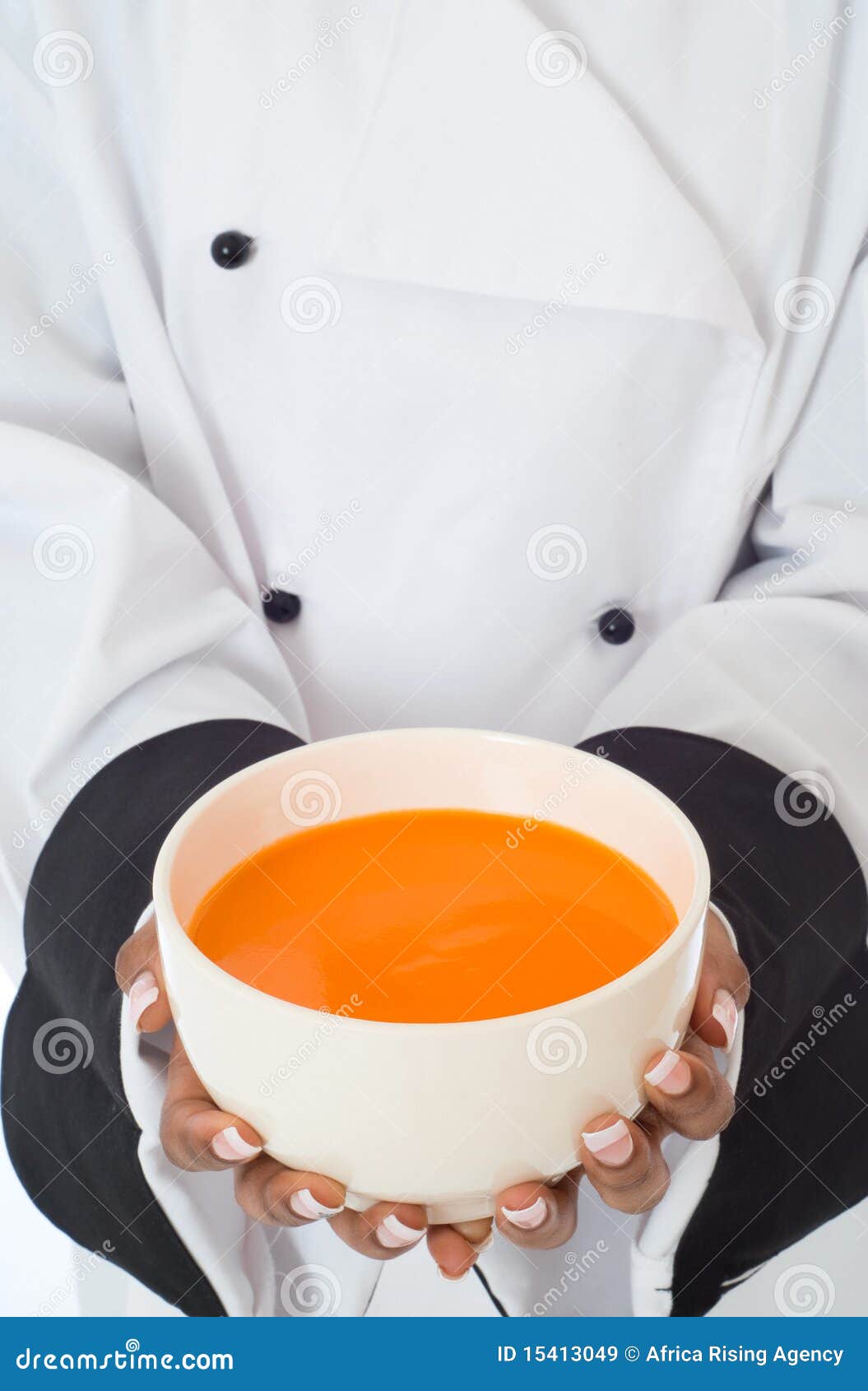 Chef serving soup stock image. Image of plate, person - 15413049
