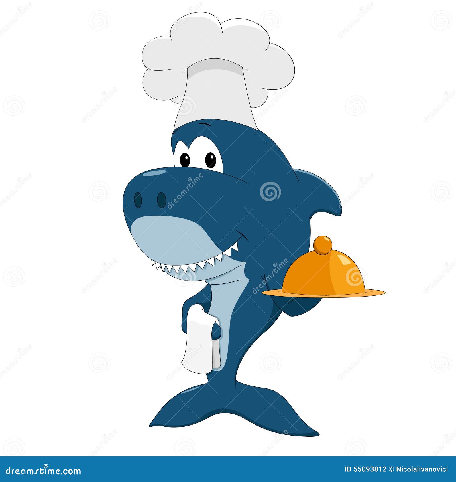 Chef shark stock vector. Illustration of marine, cute - 55093812