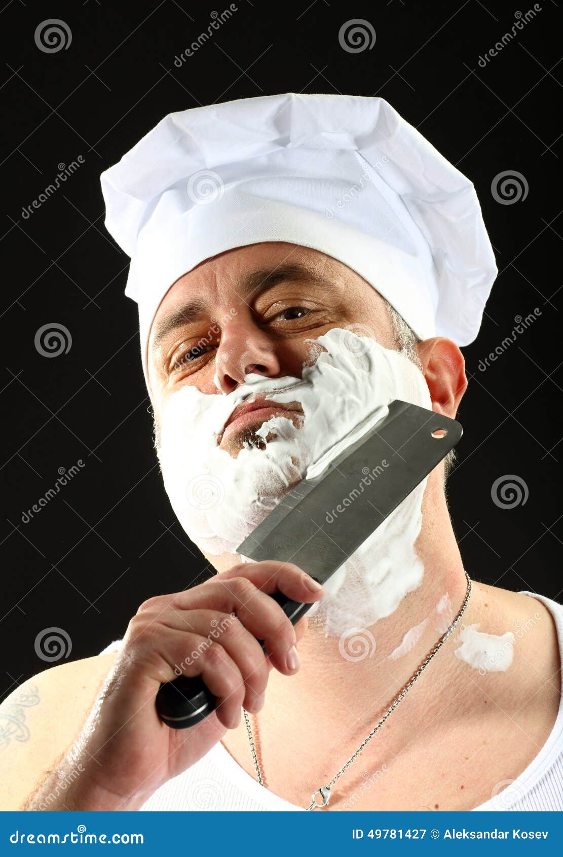 Chef shaves with chopper stock image. Image of caucasian - 49781427