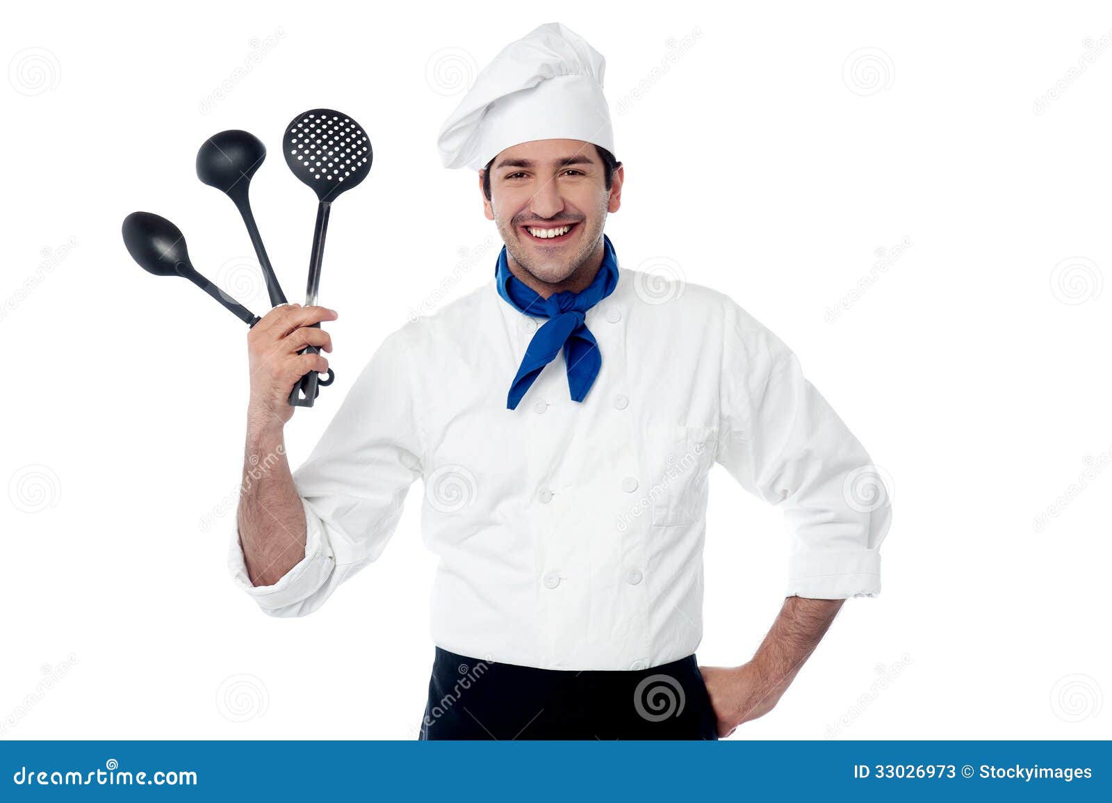 Chef Showing Kitchen Essentials Stock Image - Image of baker, male ...