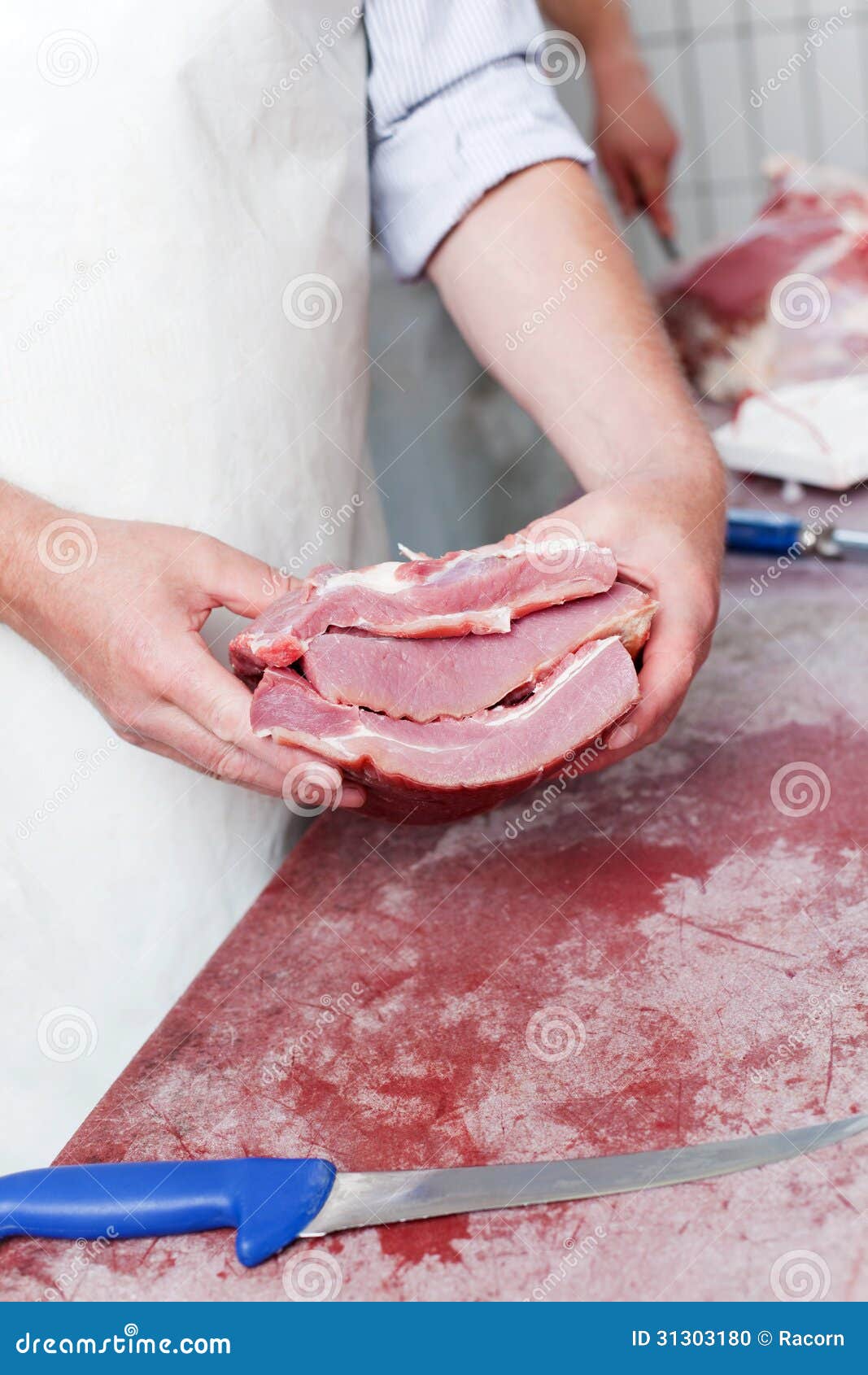 Chef Showing Layers of Meat Stock Photo - Image of slices, animal: 31303180