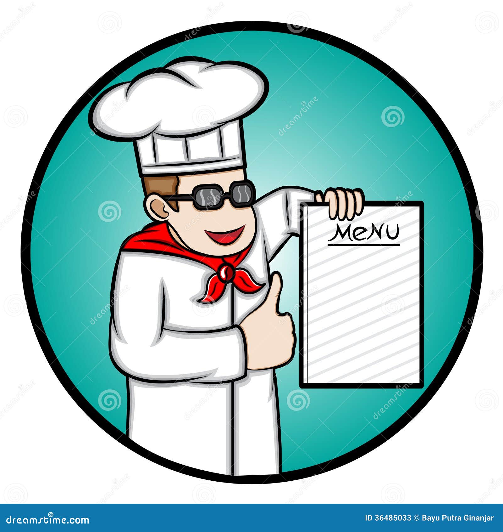 Chef Showing a Menu Book stock vector. Illustration of mature - 36485033