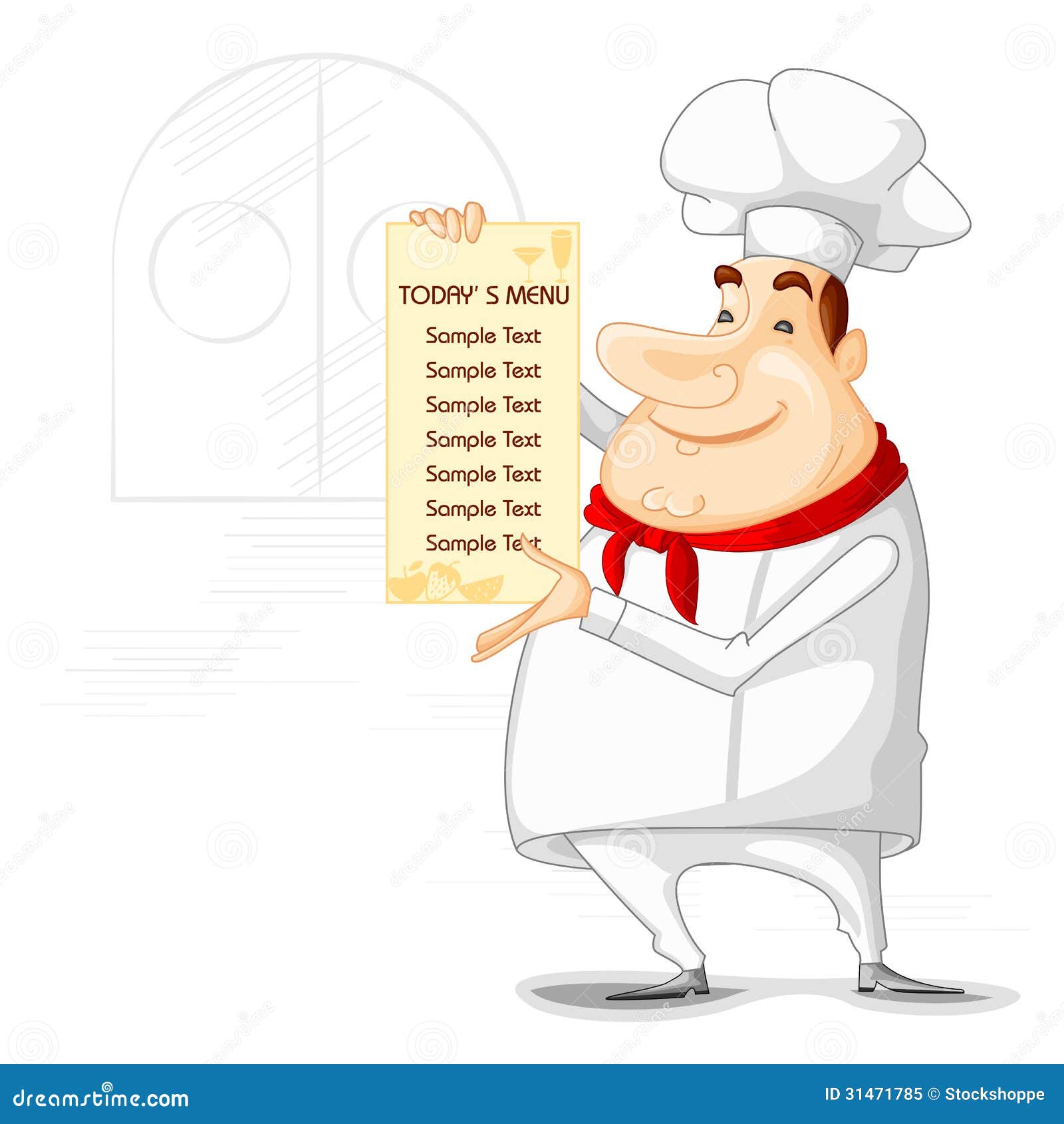 Chef Showing Menu stock vector. Illustration of occupation - 31471785