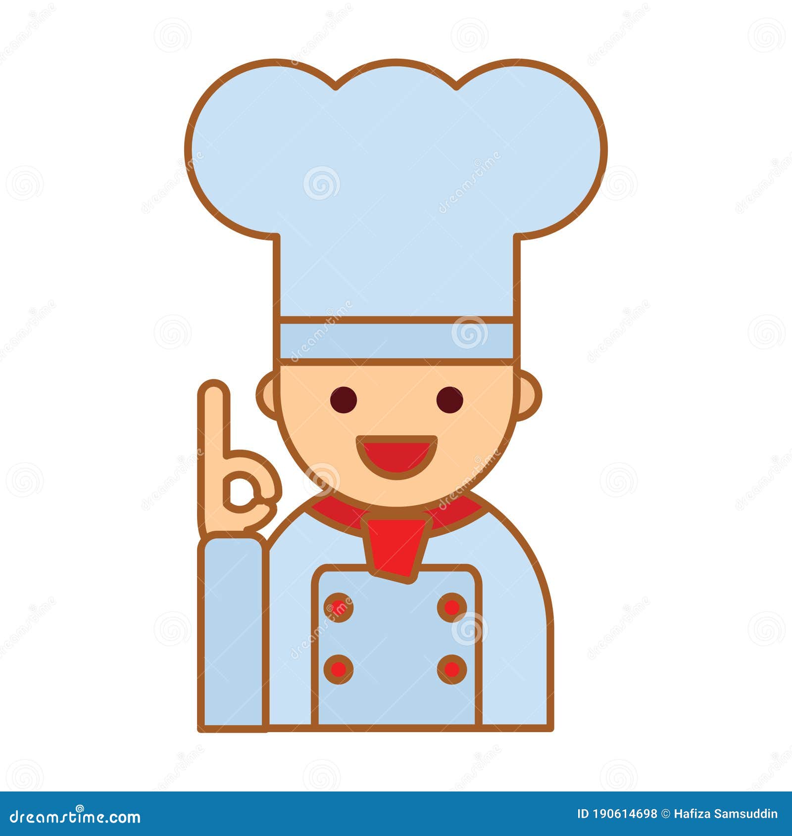 Chef Showing Ok Sign. Vector Illustration Decorative Design Stock ...