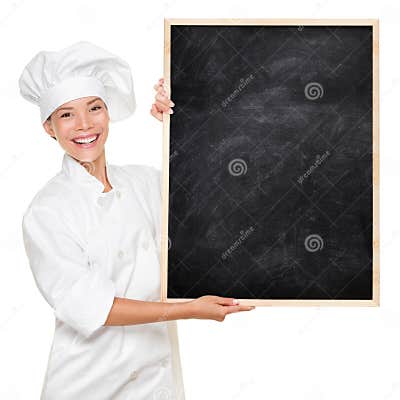 Chef showing sign stock photo. Image of girl, background - 20717362