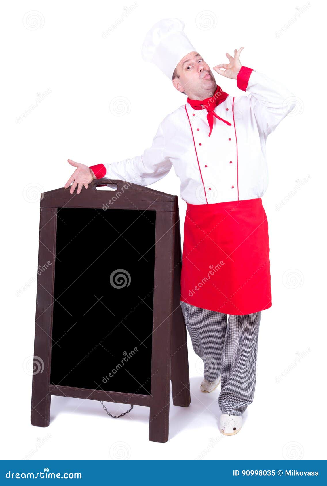 Chef Shows the Gesture Perfect Stock Image - Image of frame, chef: 90998035