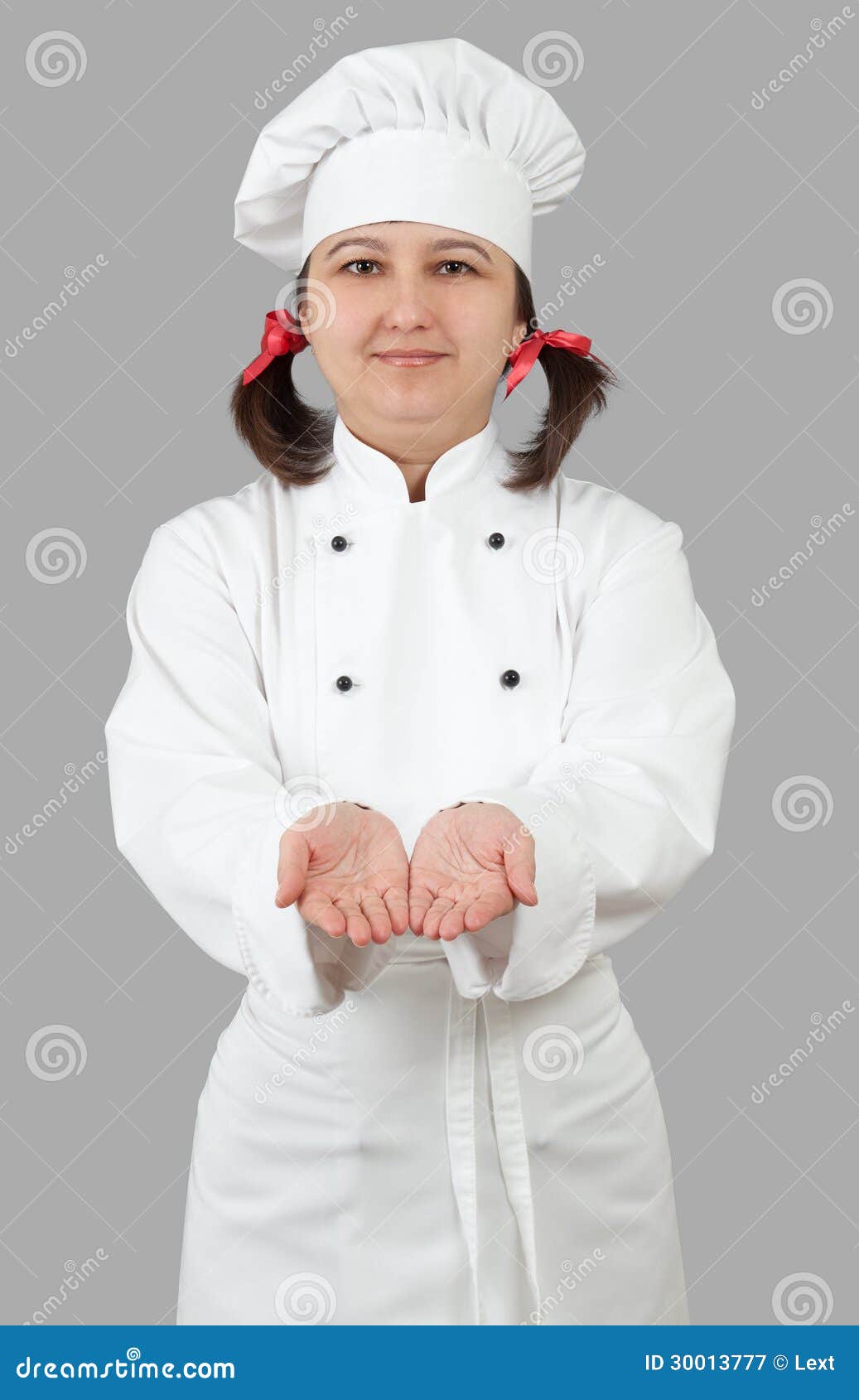 Chef shows his hand. stock image. Image of uniform, chef - 30013777