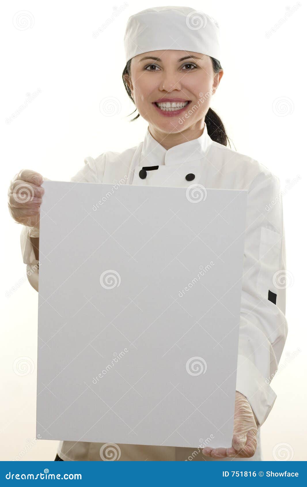 Chef with Sign stock photo. Image of chefs, girl, blank - 751816