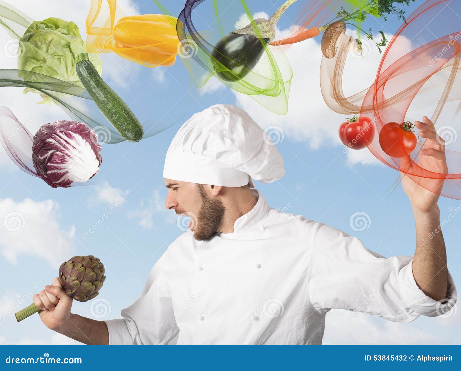 Chef sings stock photo. Image of cook, juicy, microphone - 53845432