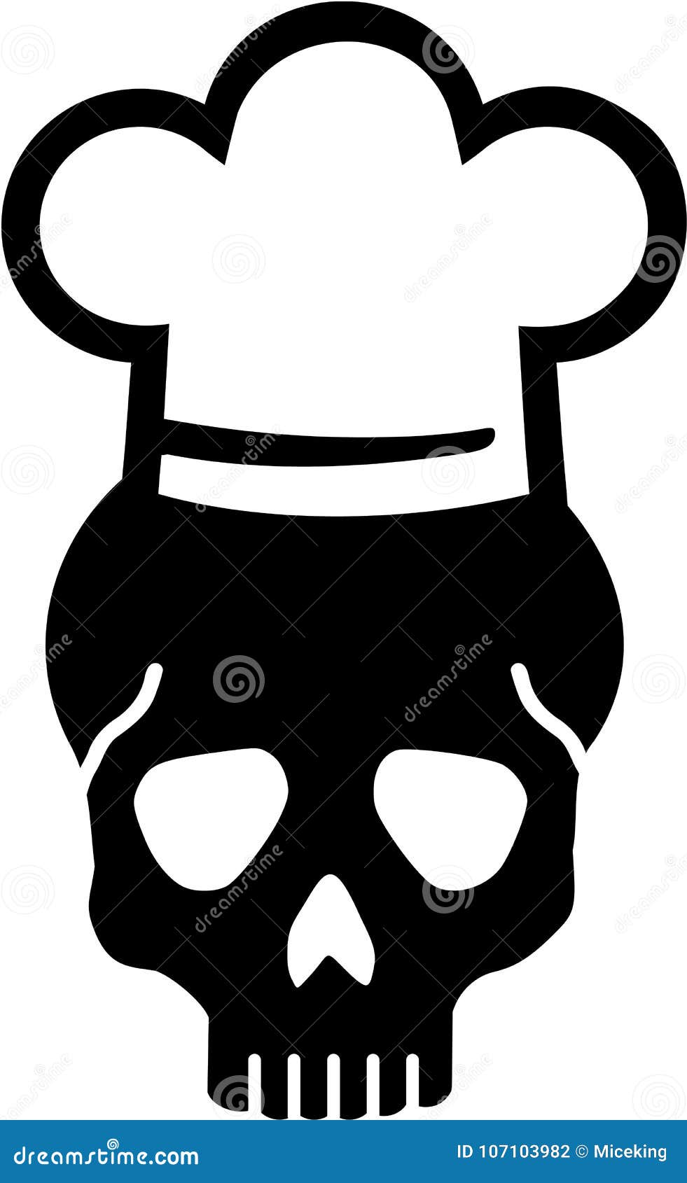 Chef Skull vector stock vector. Illustration of graphic - 107103982