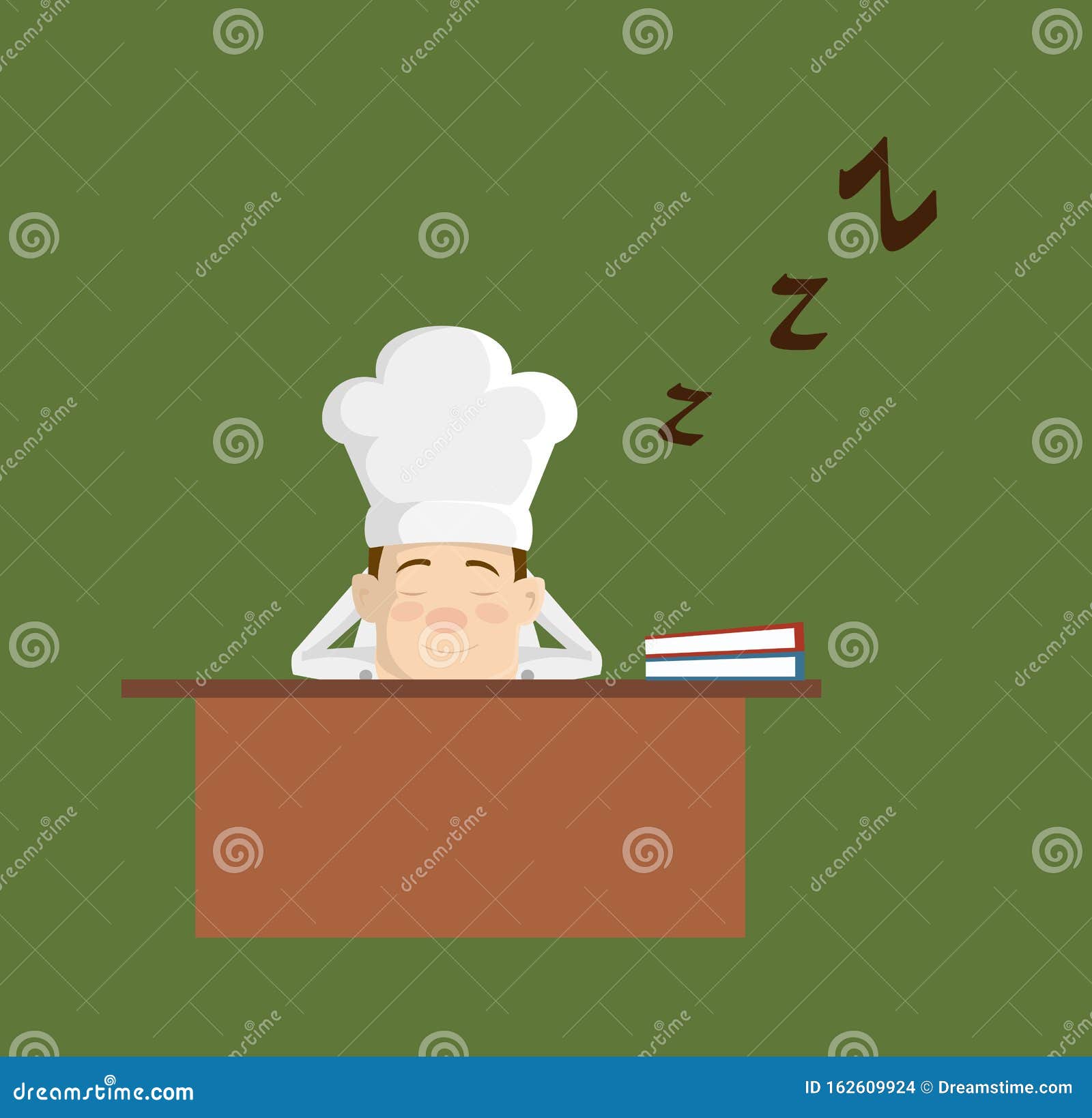 Chef - Sleeping on Office Desk Stock Vector - Illustration of servant ...