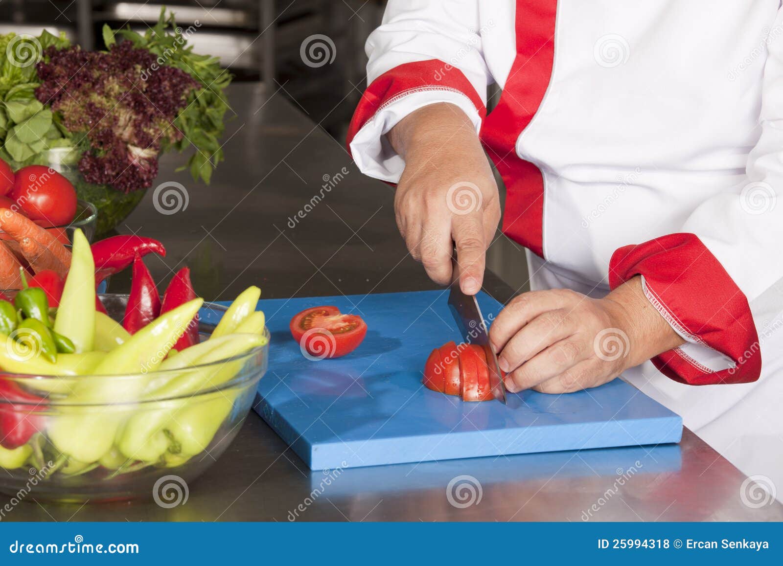 Chef slicing stock photo. Image of careers, male, simmer - 25994318