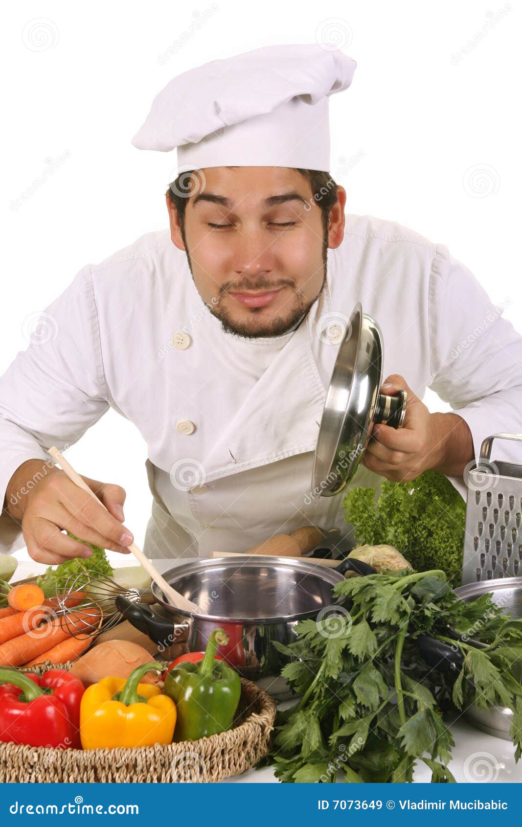Chef smelling stock image. Image of male, cool, cook, culinary - 7073649