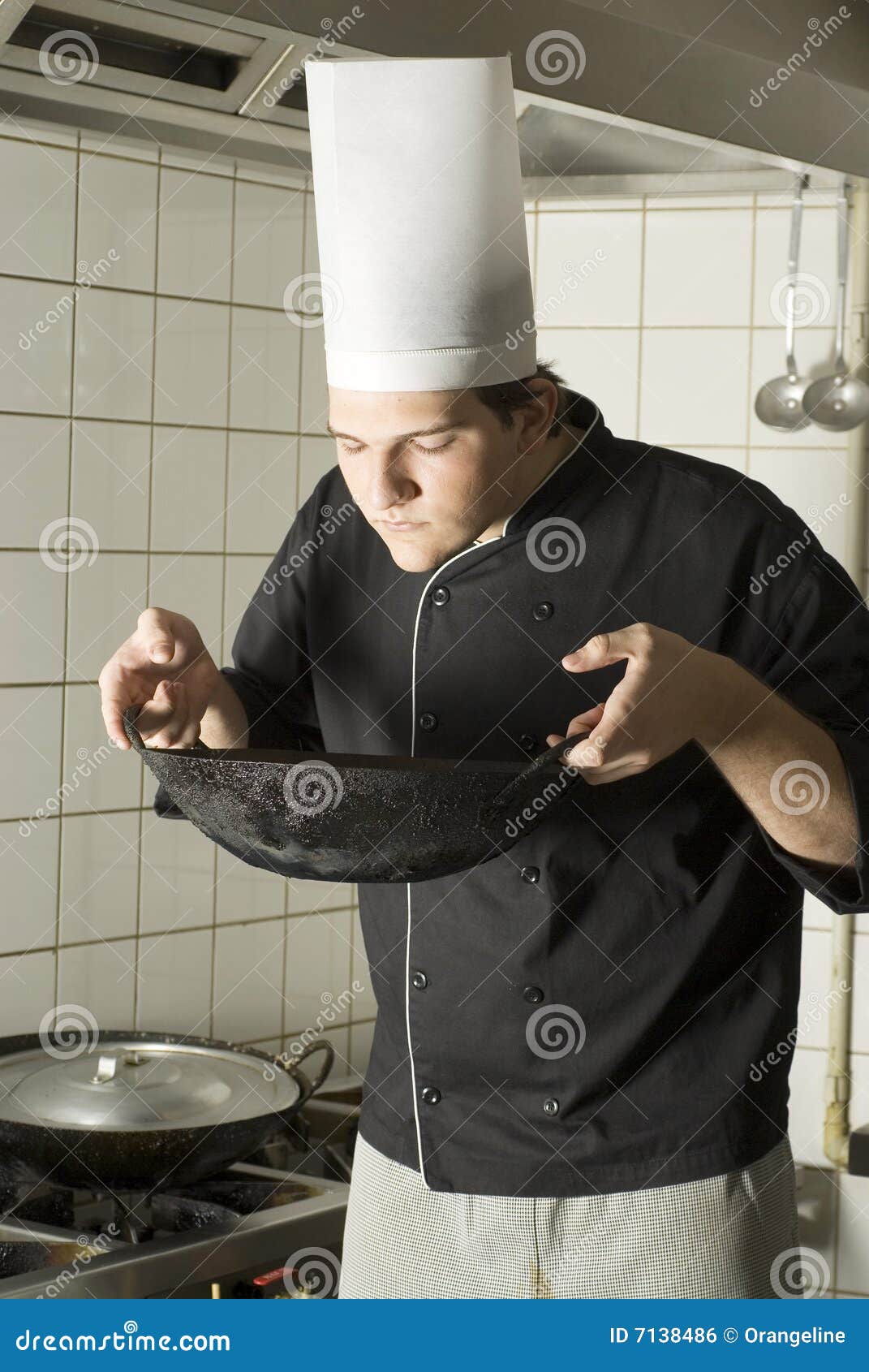 Chef smelling Food stock photo. Image of standing, indoors - 7138486