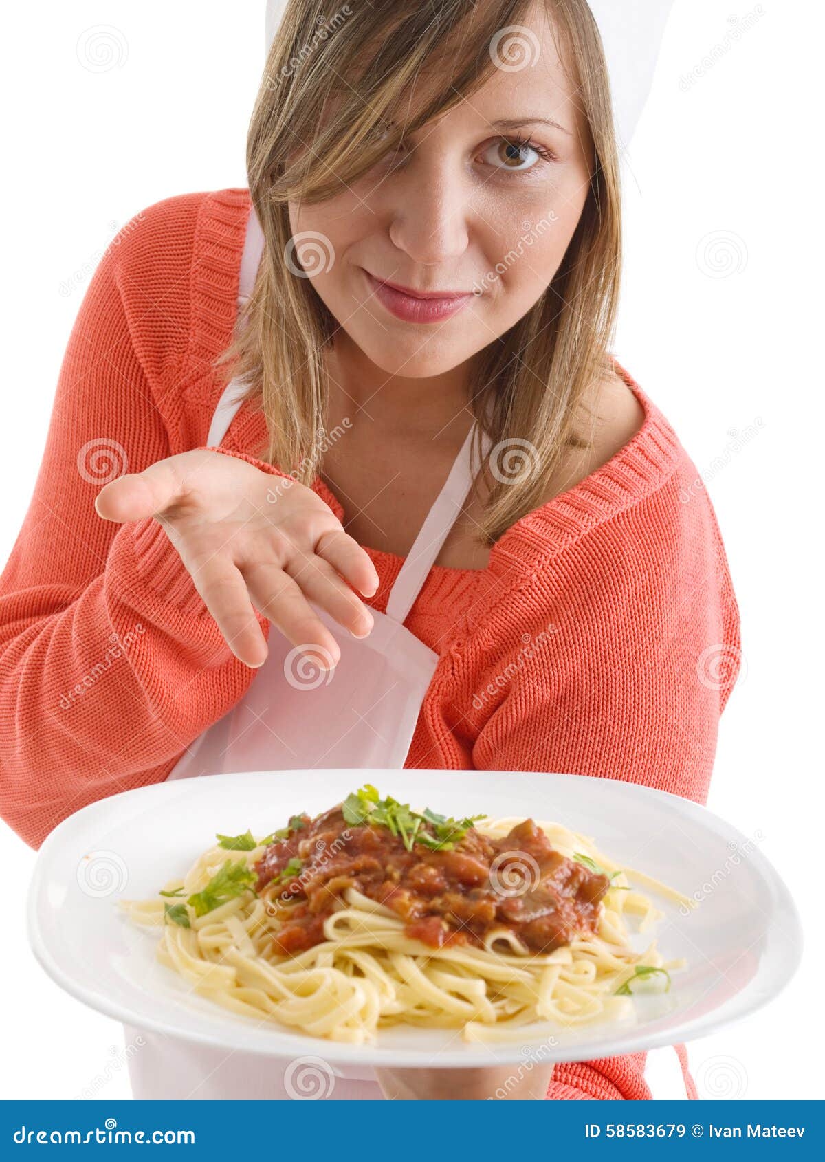 Chef stock image. Image of cook, smile, spaghetti, looking - 58583679