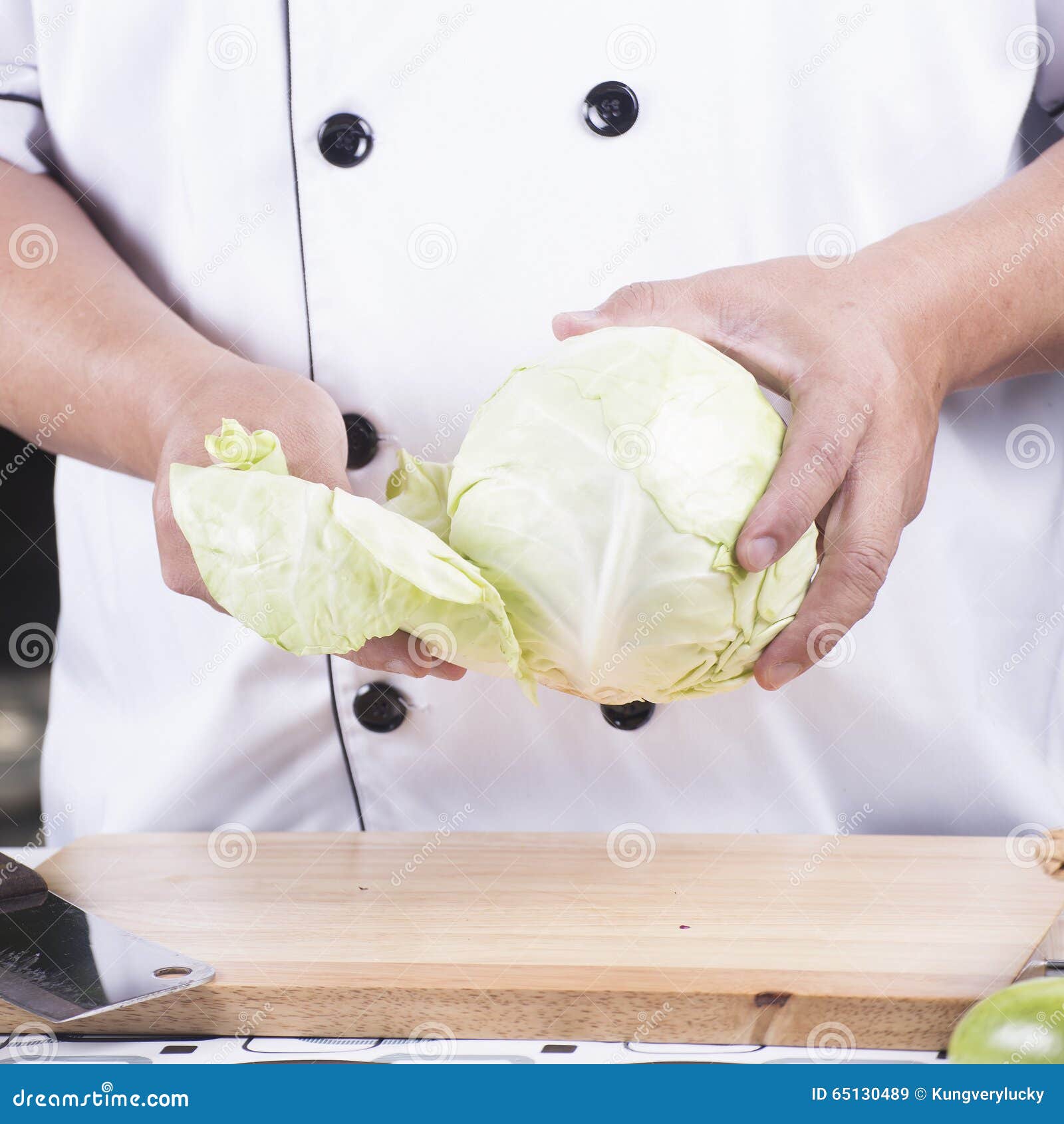 Chef Split Green Cabbage Stock Photos - Free & Royalty-Free Stock ...