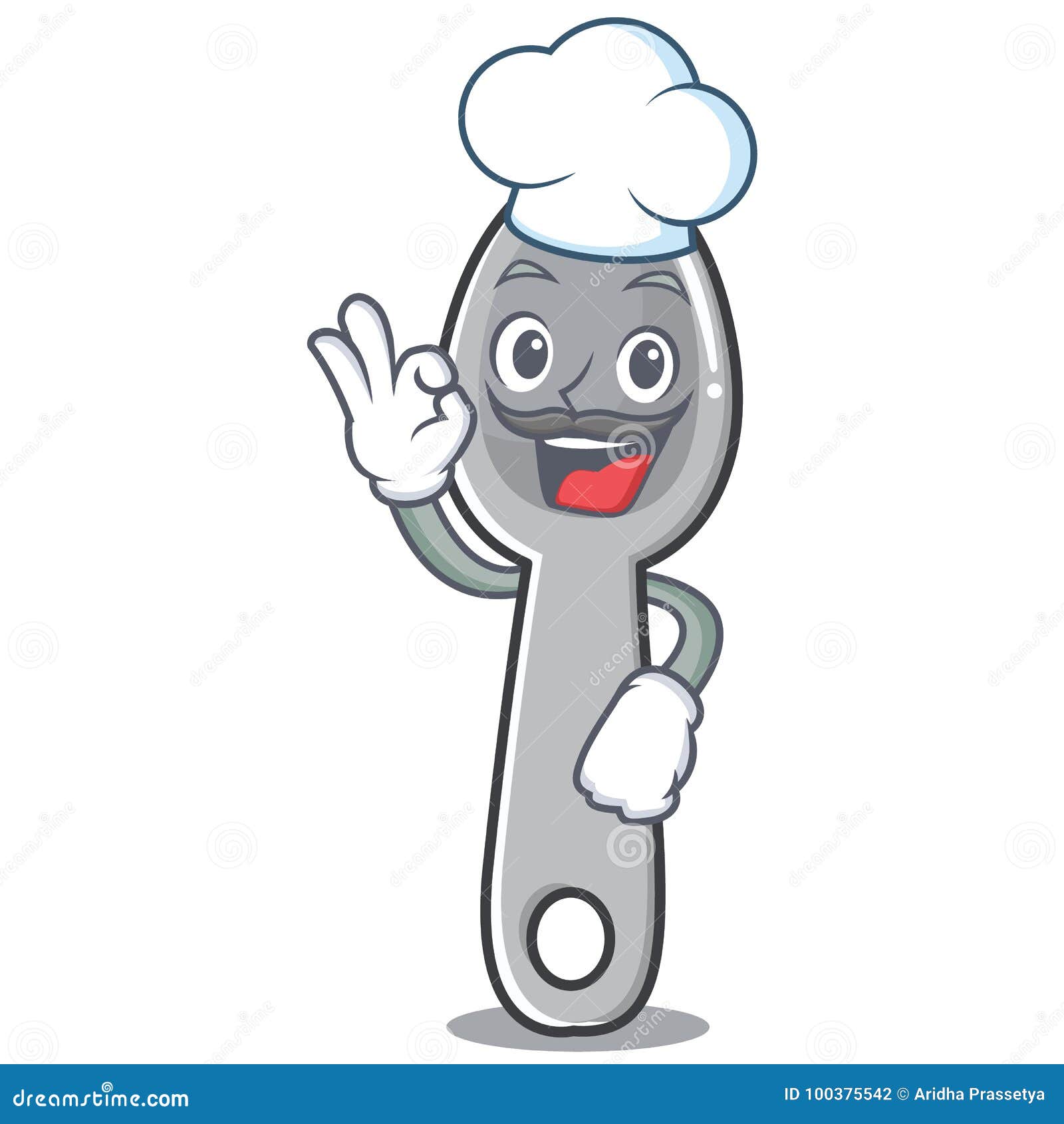 Chef Spoon Character Cartoon Style Stock Vector - Illustration of ...