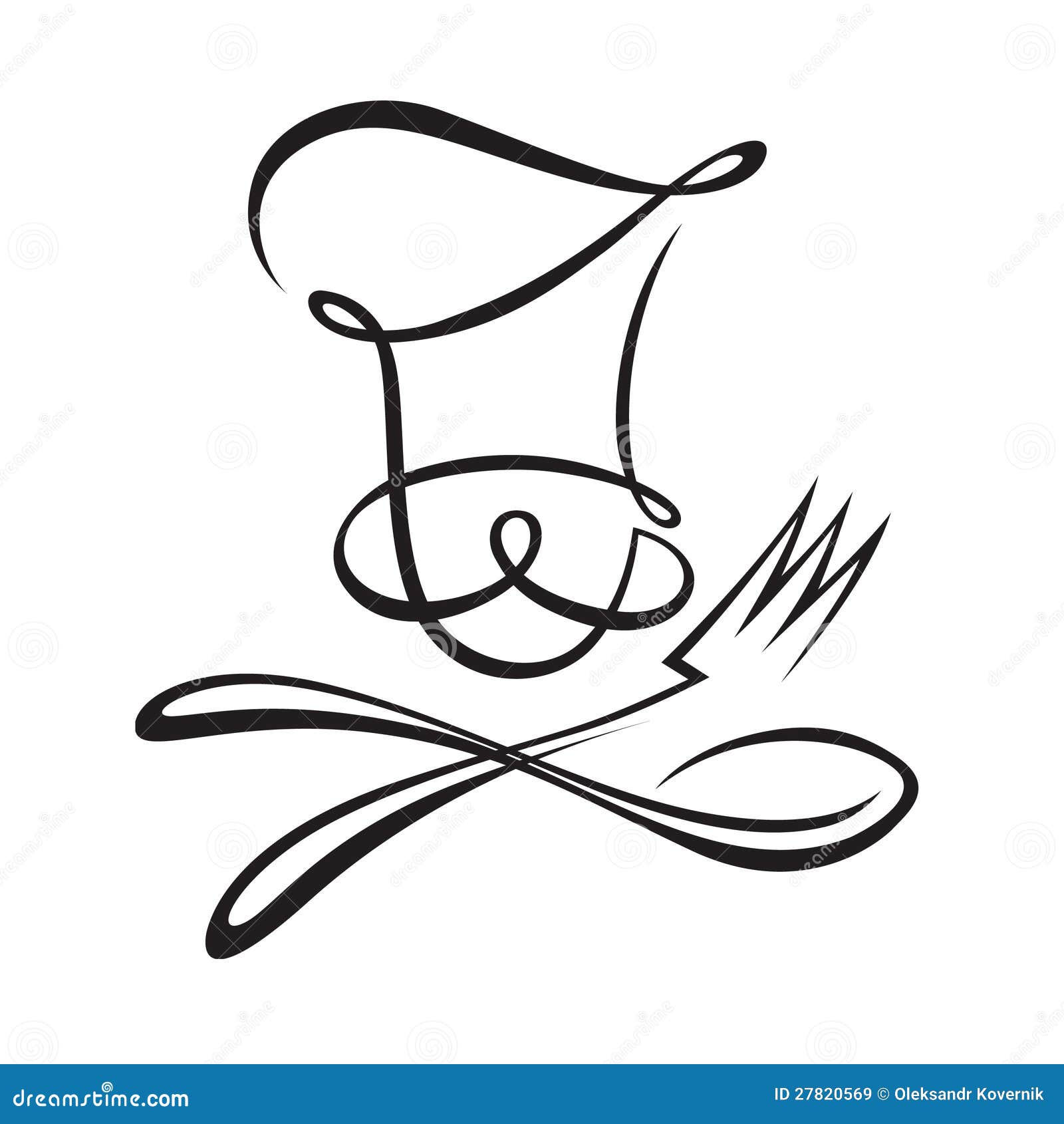 Chef with spoon and fork stock vector. Illustration of chef - 27820569