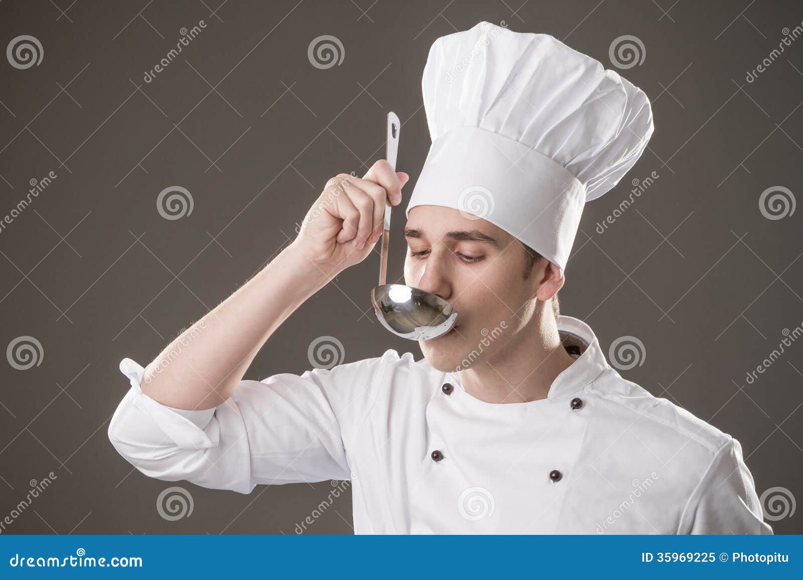 Chef with a spoon stock image. Image of industry, restaurant - 35969225