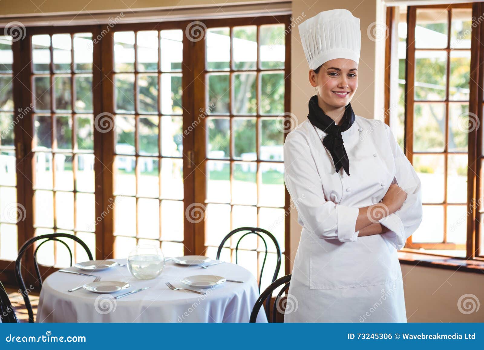 Chef Standing with Arms Crossed Stock Photo - Image of culinary, hotel ...