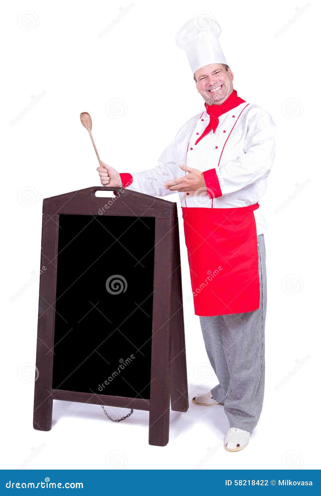 Chef Standing with an Blank Menu Stock Photo - Image of adult ...