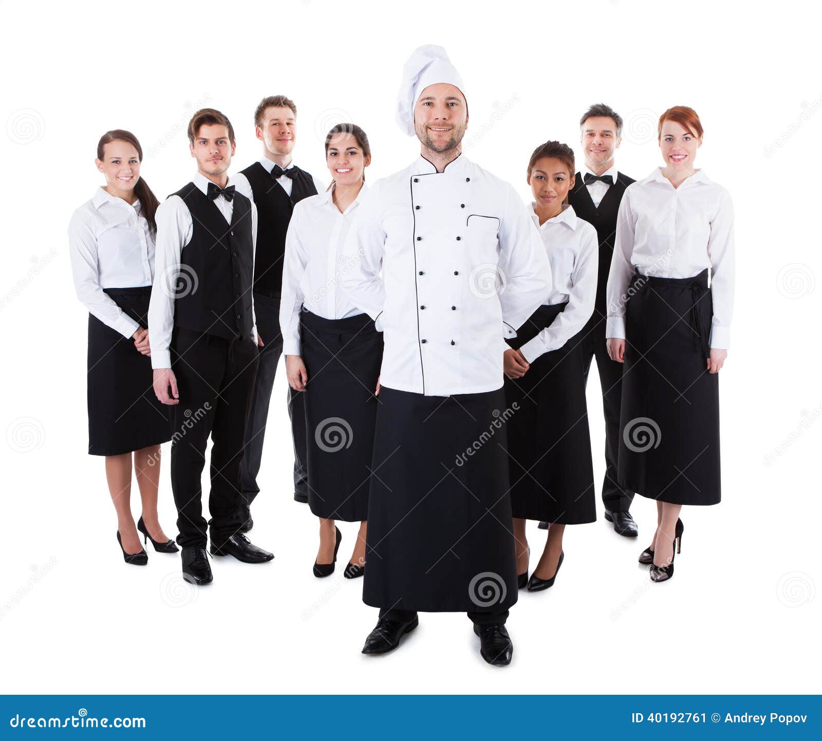 Chef Standing in Front of His Team Stock Image - Image of profession ...
