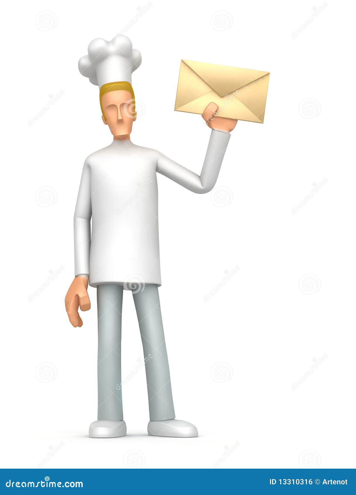 Chef Standing with a Letter Stock Illustration - Illustration of design ...