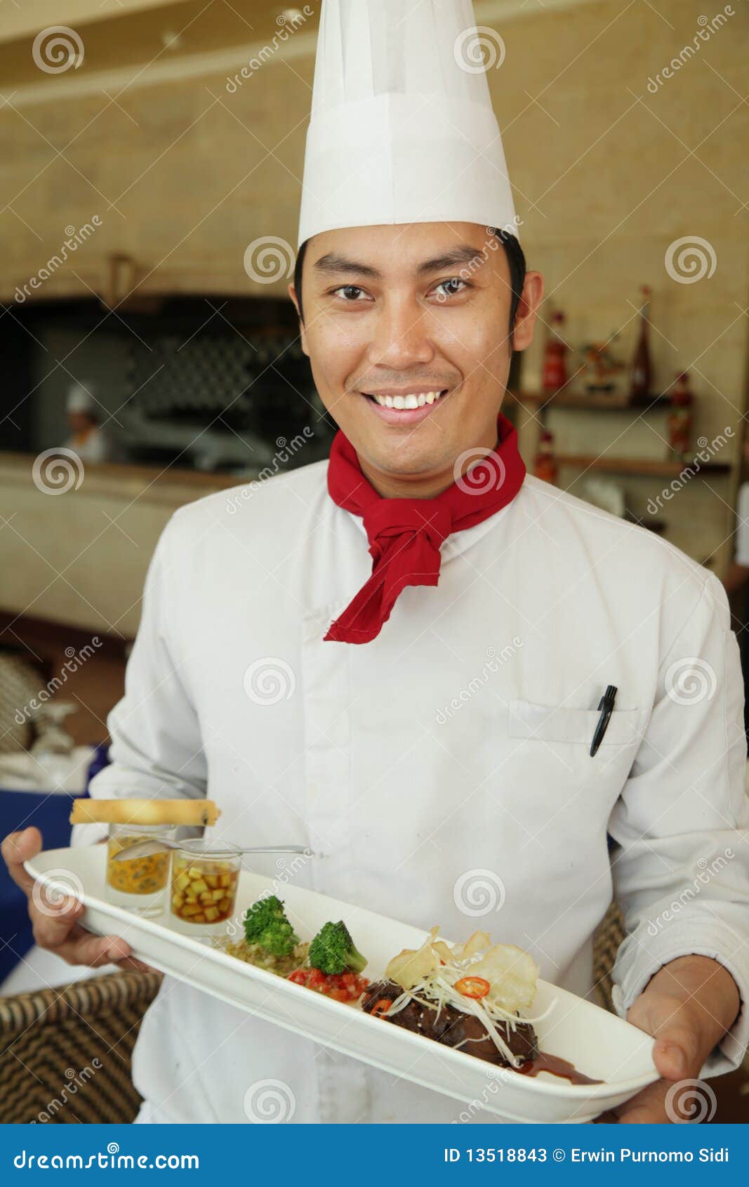 Chef Standing at Restaurant Stock Image - Image of expression, chef ...