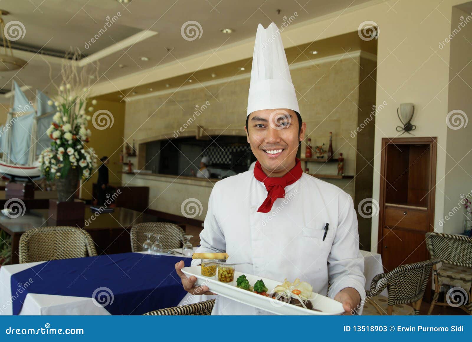 Chef Standing at Restaurant Stock Image - Image of chef, cook: 13518903