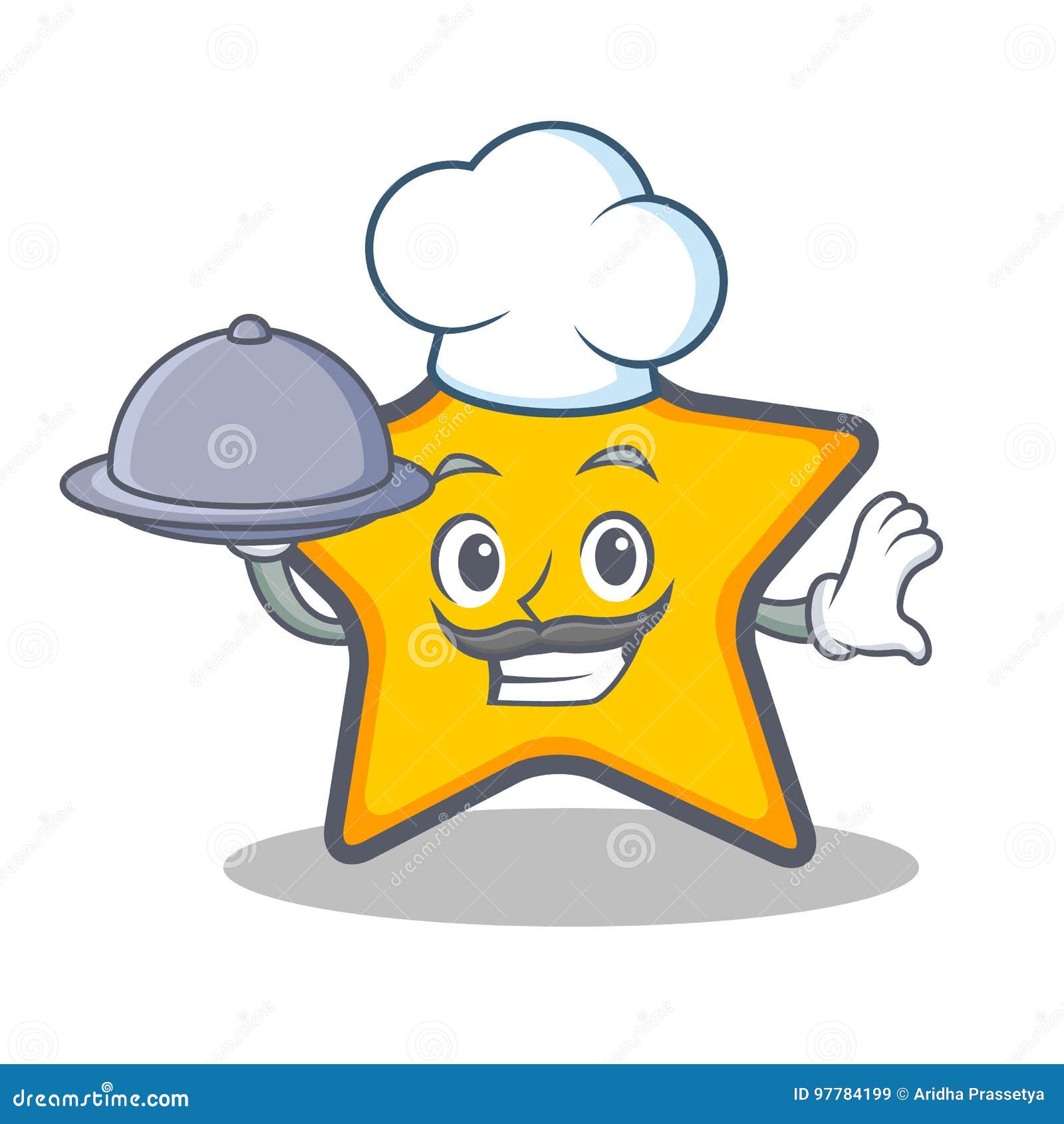 Chef Star Character Cartoon Style with Food Stock Vector - Illustration ...