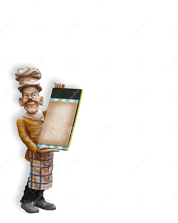 Chef Statue with Blank Menu Stock Illustration - Illustration of dine ...