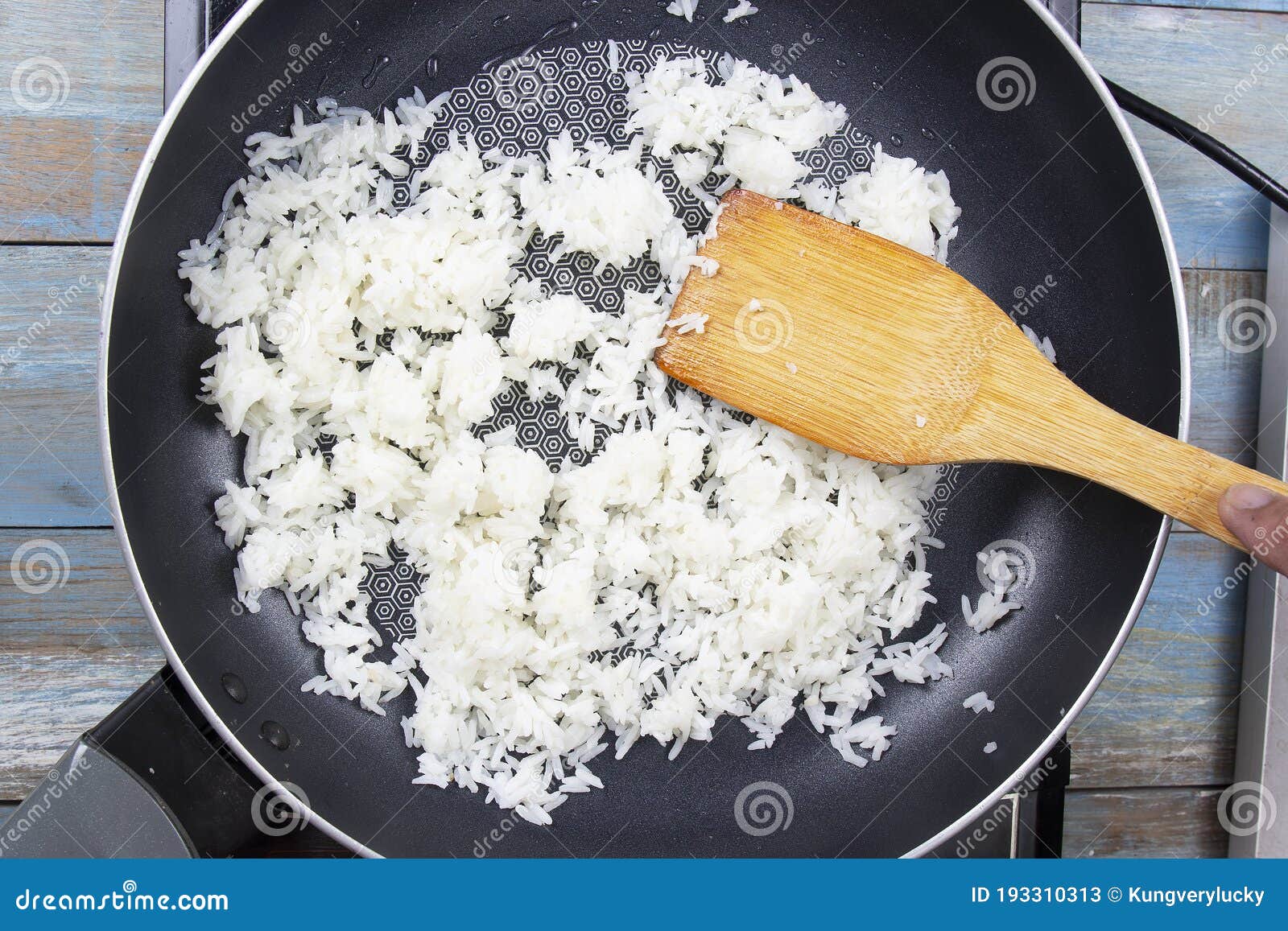 Chef Stiring Cooked Rice in the Pan Stock Image - Image of healthy ...