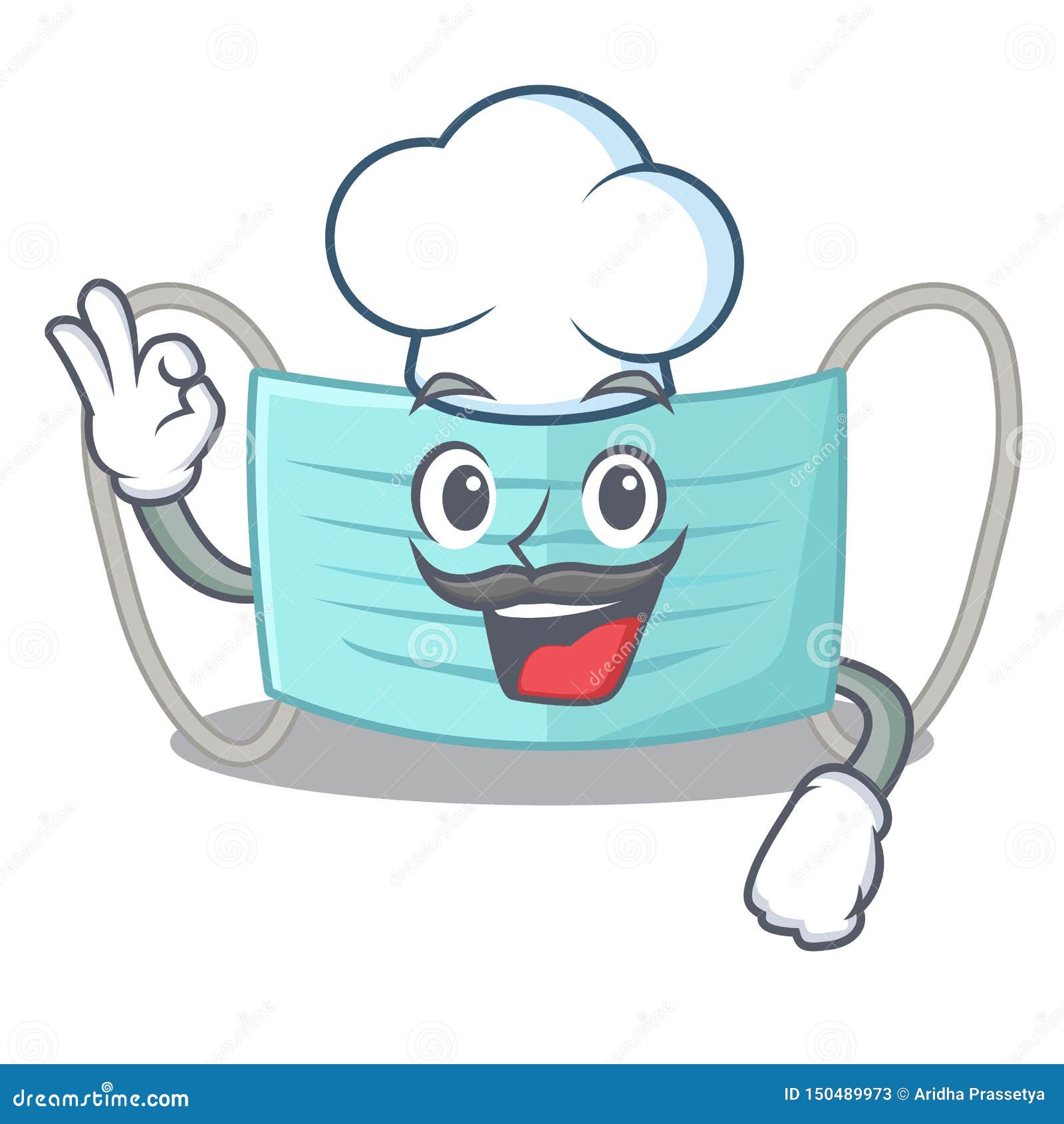 Chef Surgical Mask in the Charcater Shape Stock Vector - Illustration ...