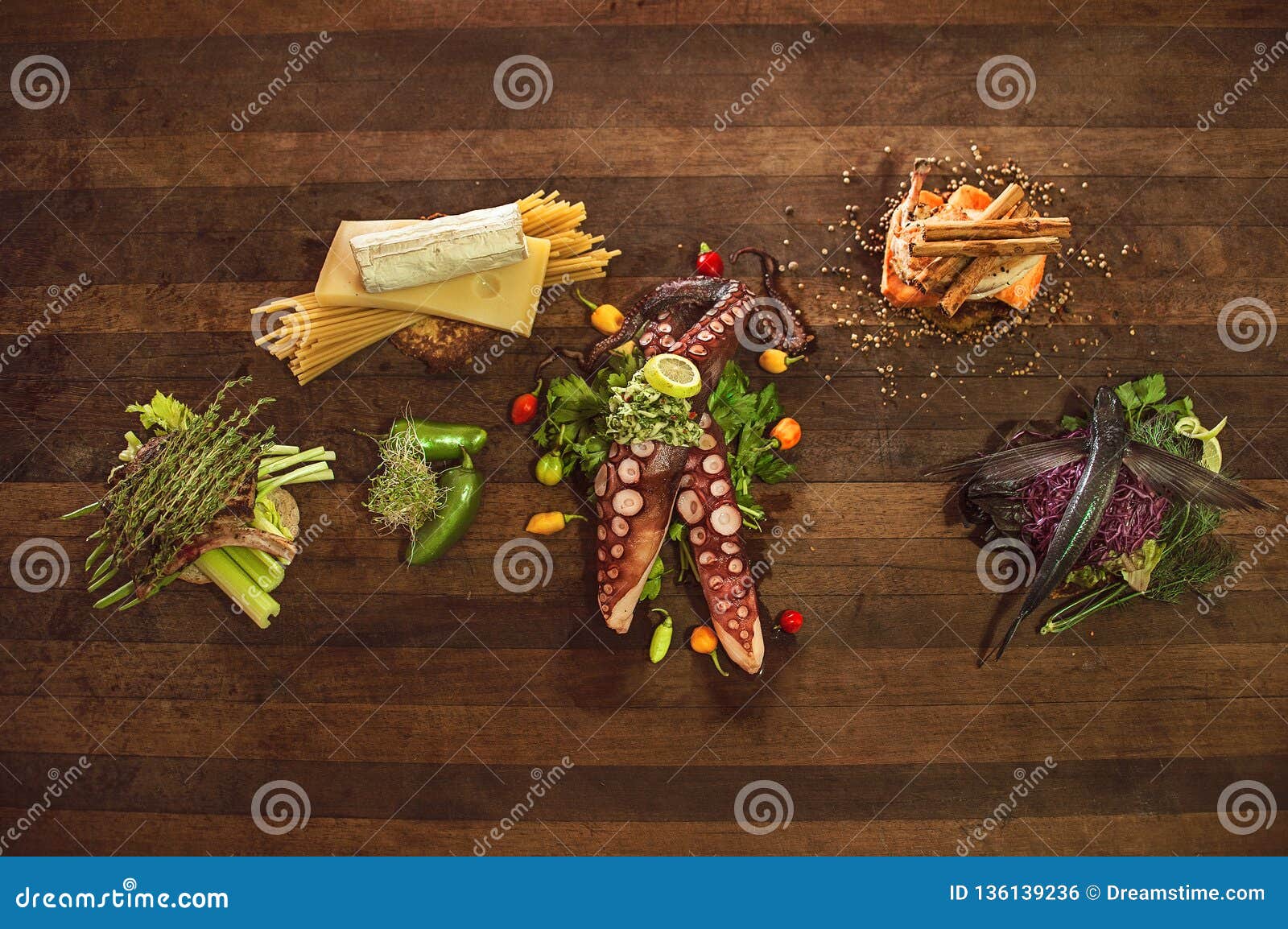Chef Table Raw Food stock photo. Image of food, cheese - 136139236
