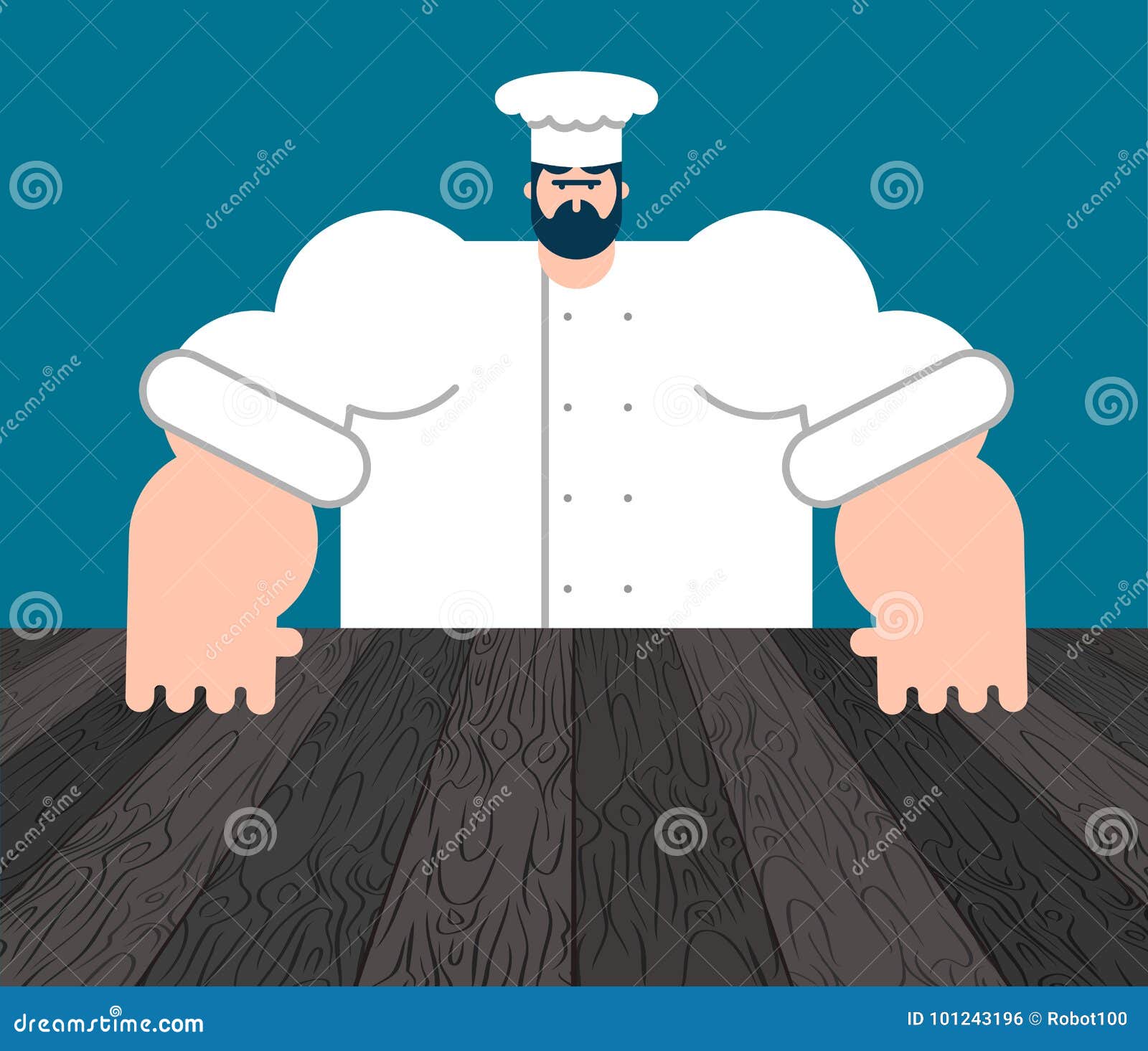 Chef and Table. Template for Restaurant Stock Vector - Illustration of ...