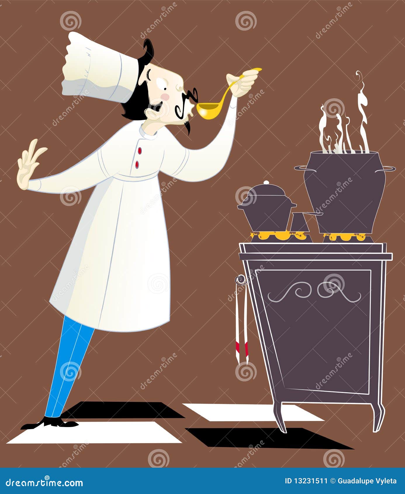 Chef tasting the food stock vector. Illustration of graphic - 13231511