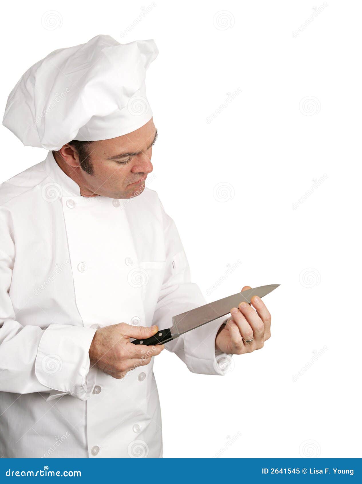 Chef Tests Blade stock image. Image of people, knife, uniform - 2641545